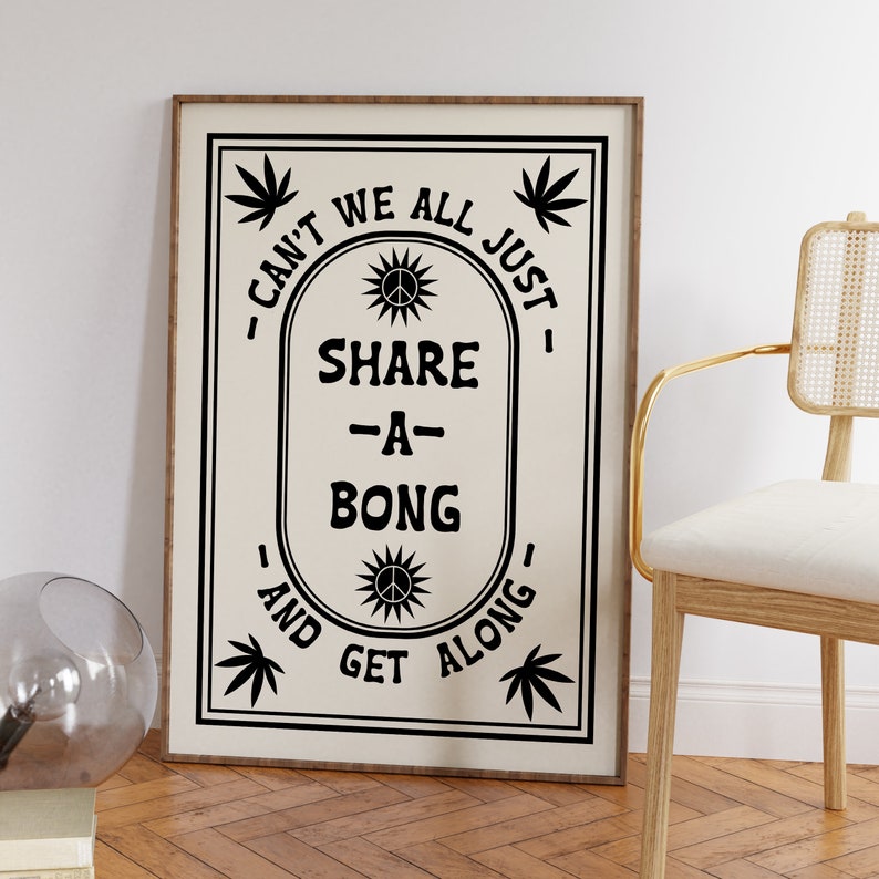 DIGITAL DOWNLOAD Printable Wall Art, Cannabis Art, Marijuana Poster ...