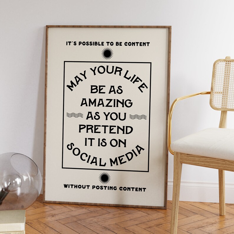 DIGITAL DOWNLOAD social Media Typography Print, Printable Wall Art ...