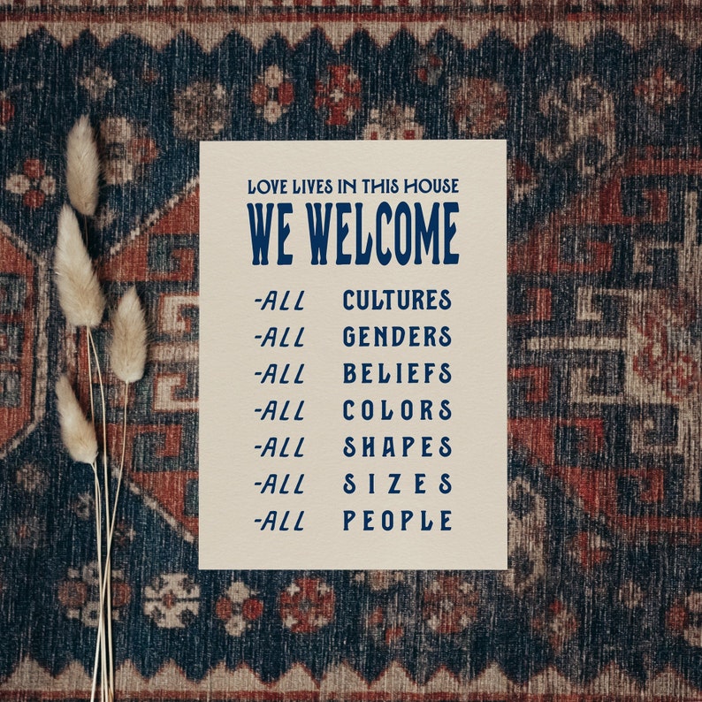 DIGITAL DOWNLOAD welcome Printable Wall Art, Typography Print, Home ...