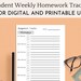 Student Weekly Homework Tracker Printable | Digital Student Planner ...