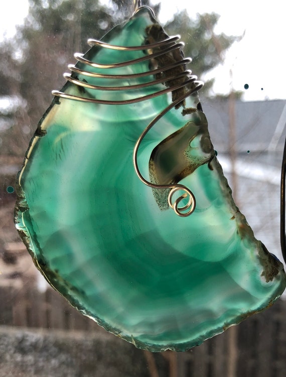 Home & Living Suncatchers Garden Decoration Polished Agate Suncatcher ...