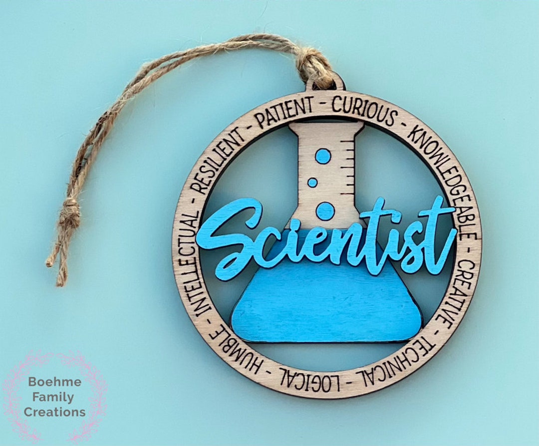 Scientist Ornament, Double Layered, Lab, Beaker, Flask, Gloves, Medical ...