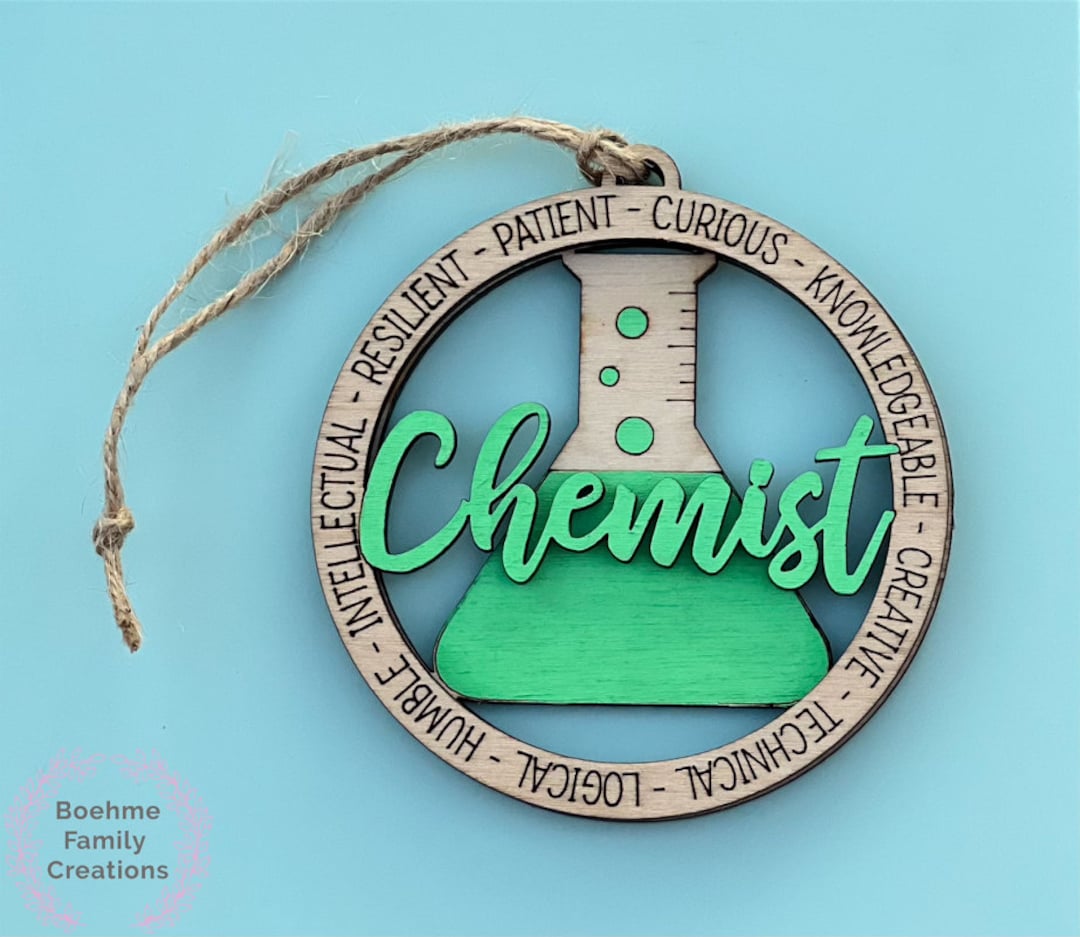 Chemist Ornament, Double Layered, Lab, Beaker, Flask, Gloves, Medical ...