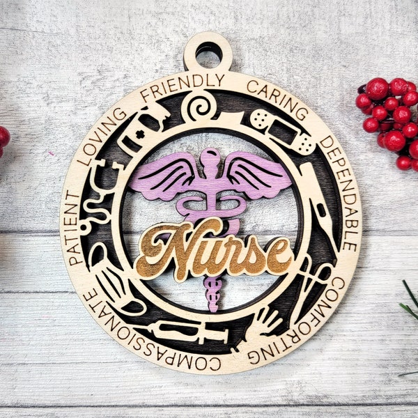 Nurse Ornament Laser Engraving File - Etsy