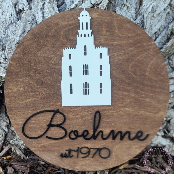 Temple Wood Sign - Etsy