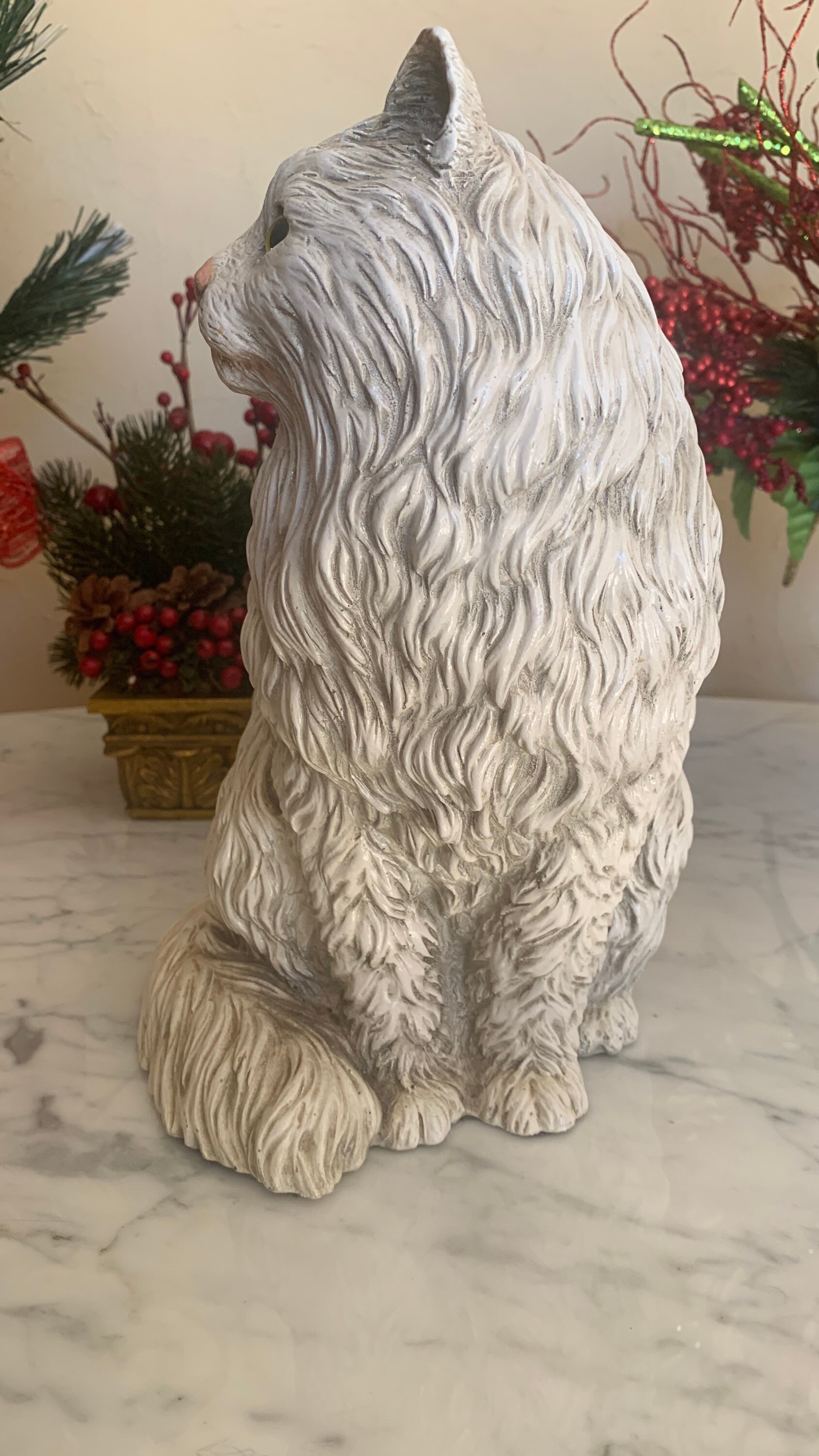 Full Size Vintage White Persian Cat Statue Universal Statuary - Etsy