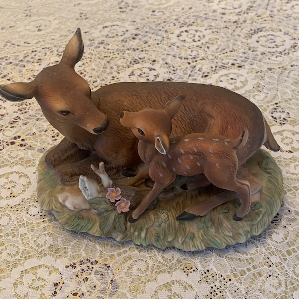 Porcelain Fawn Figurine - Etsy