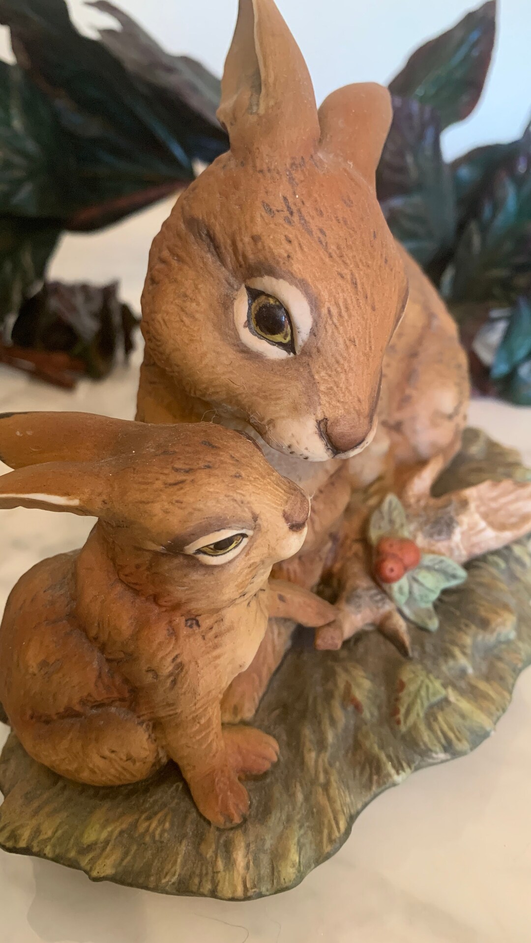 Vintage Homco Rabbit Love Masterpiece Porcelain Figurine Hand Painted ...