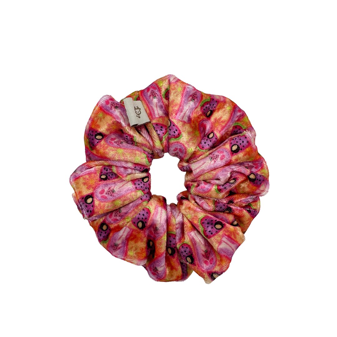 Velvet Scrunchies | Watermelon Ghosts Pattern | 5" Diameter | Handmade ...