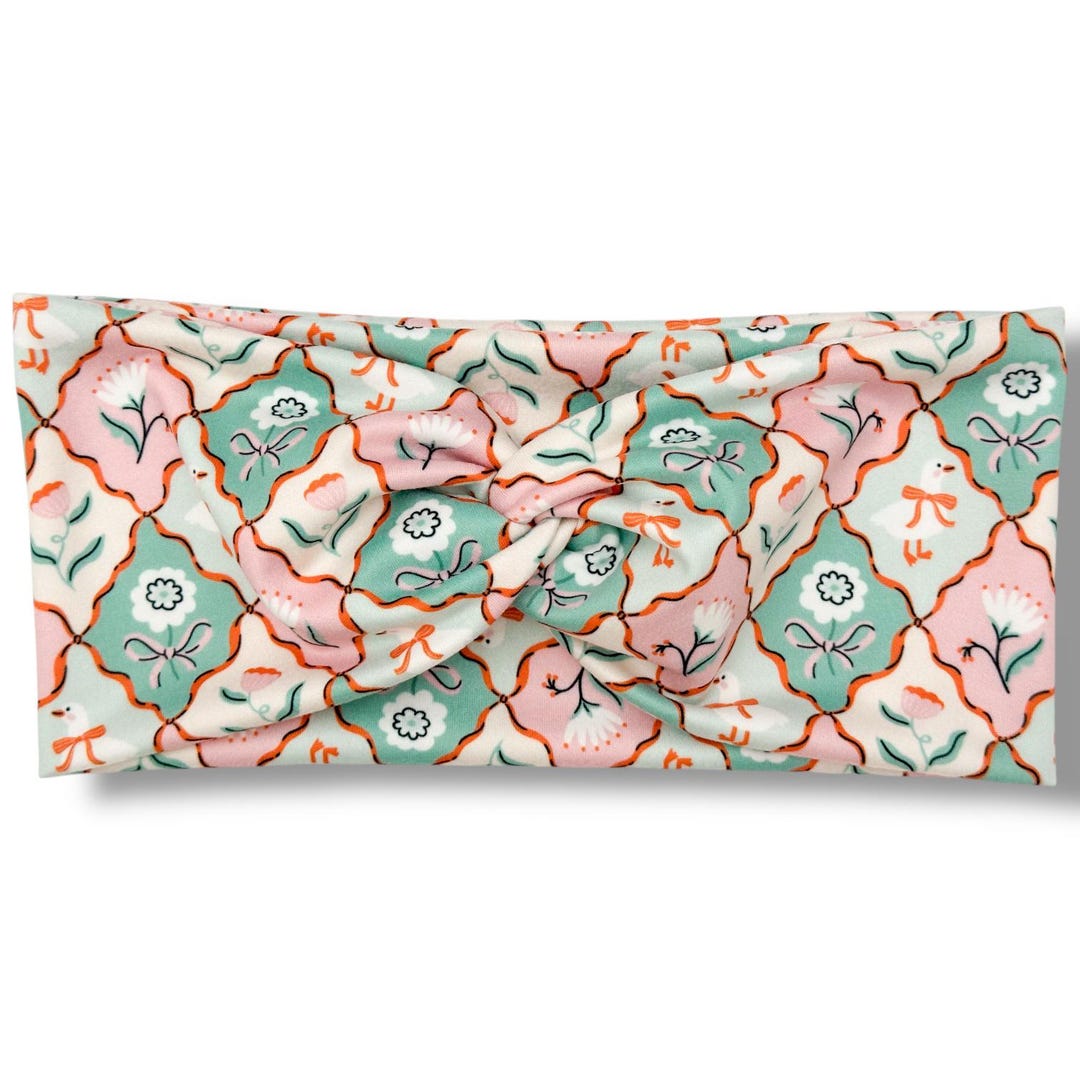 Goose in Floral Headband – Whimsical Twist or Wide Hair Wrap – Buttery ...