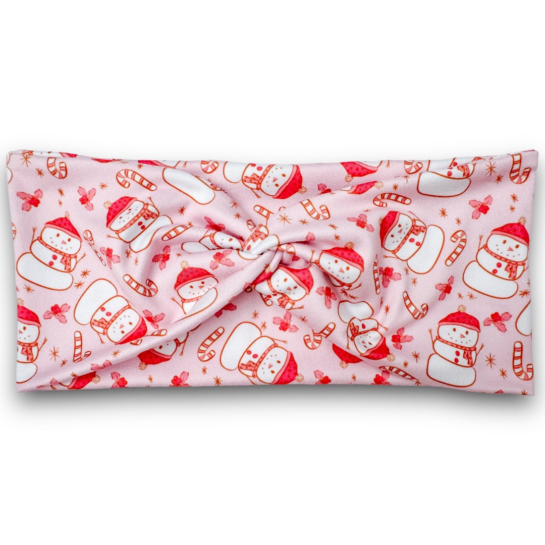 Pink Snowman Twist Headband | Headbands for Women | Christmas Headband ...