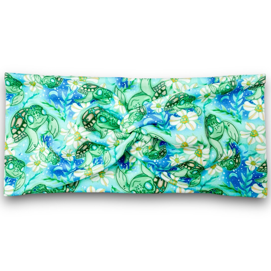 Sea Turtle Floral Twist Headband - Etsy