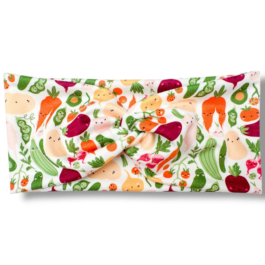 Cute Vegetable Print Headband – Cartoon Veggie Twist Headband for Women ...