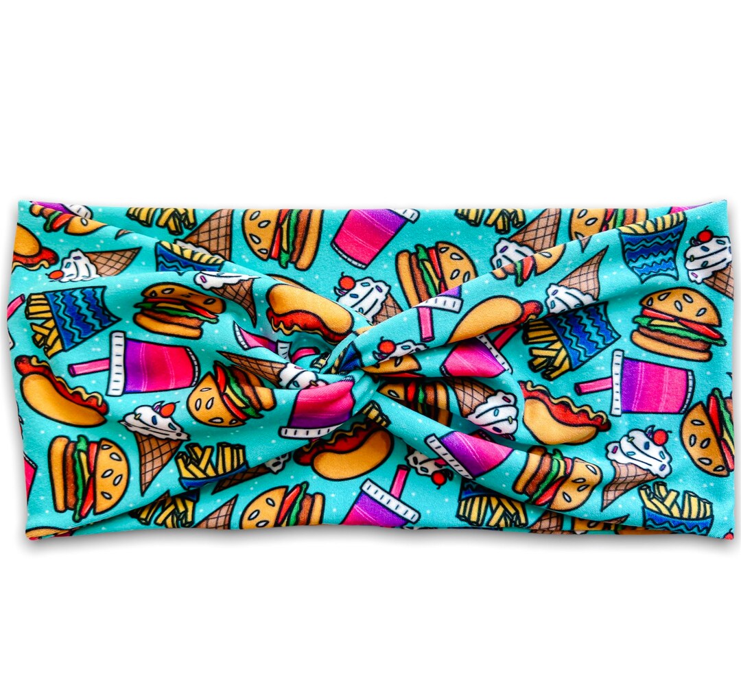 Fast Food Turban Twist Headband | Twist Headband | Burgers Headband ...