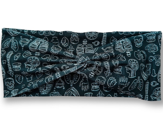Anatomy in Black and White Twist Headband Medical Headband - Etsy
