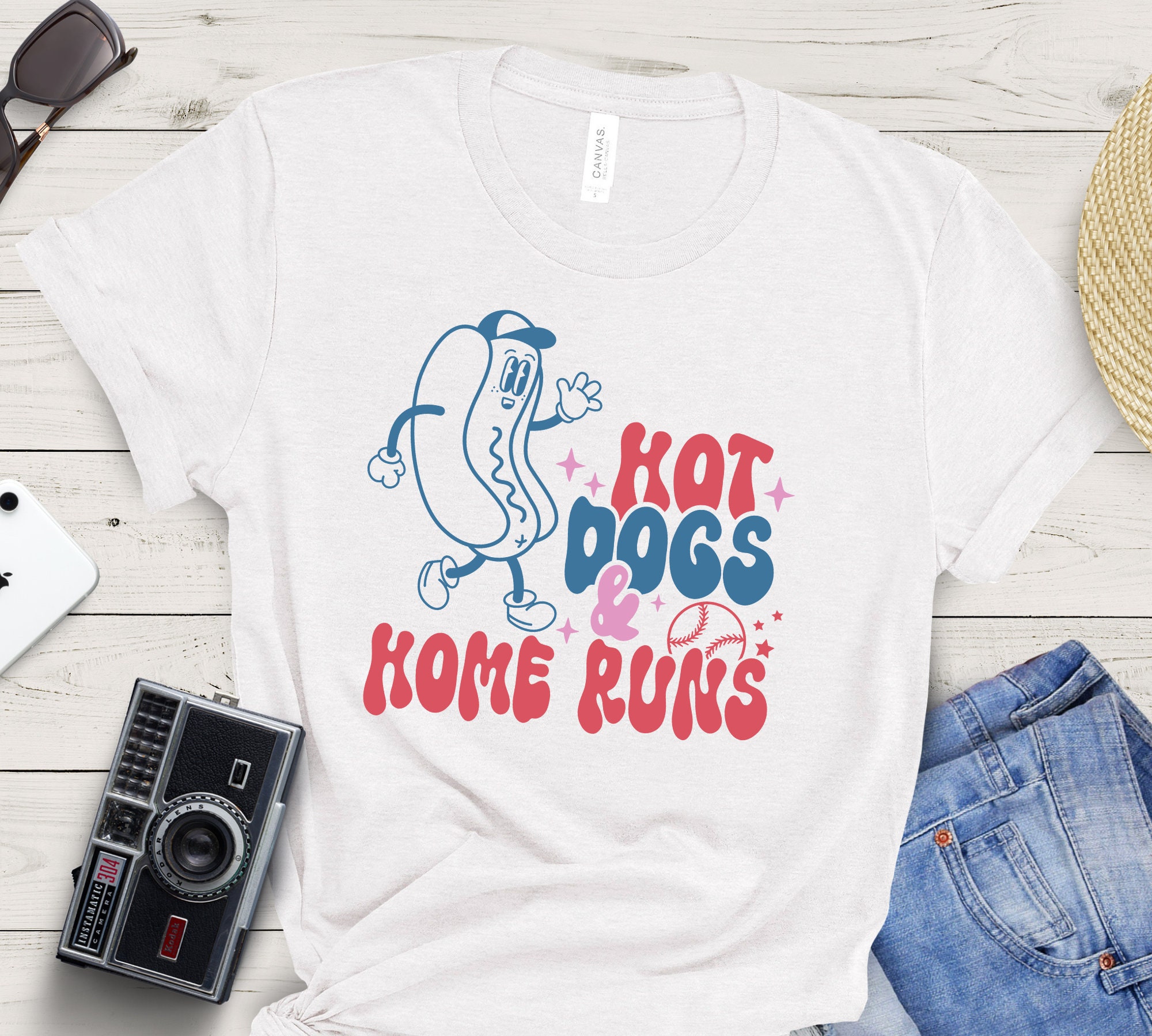 Retro Hot Dogs & Home Runs - Etsy