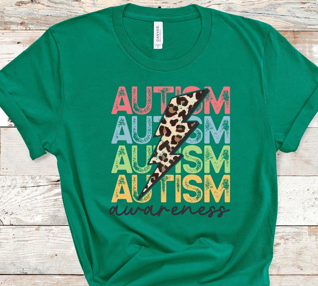 Autism Autism Autism Autism Awareness With Lightening Bolt - Etsy