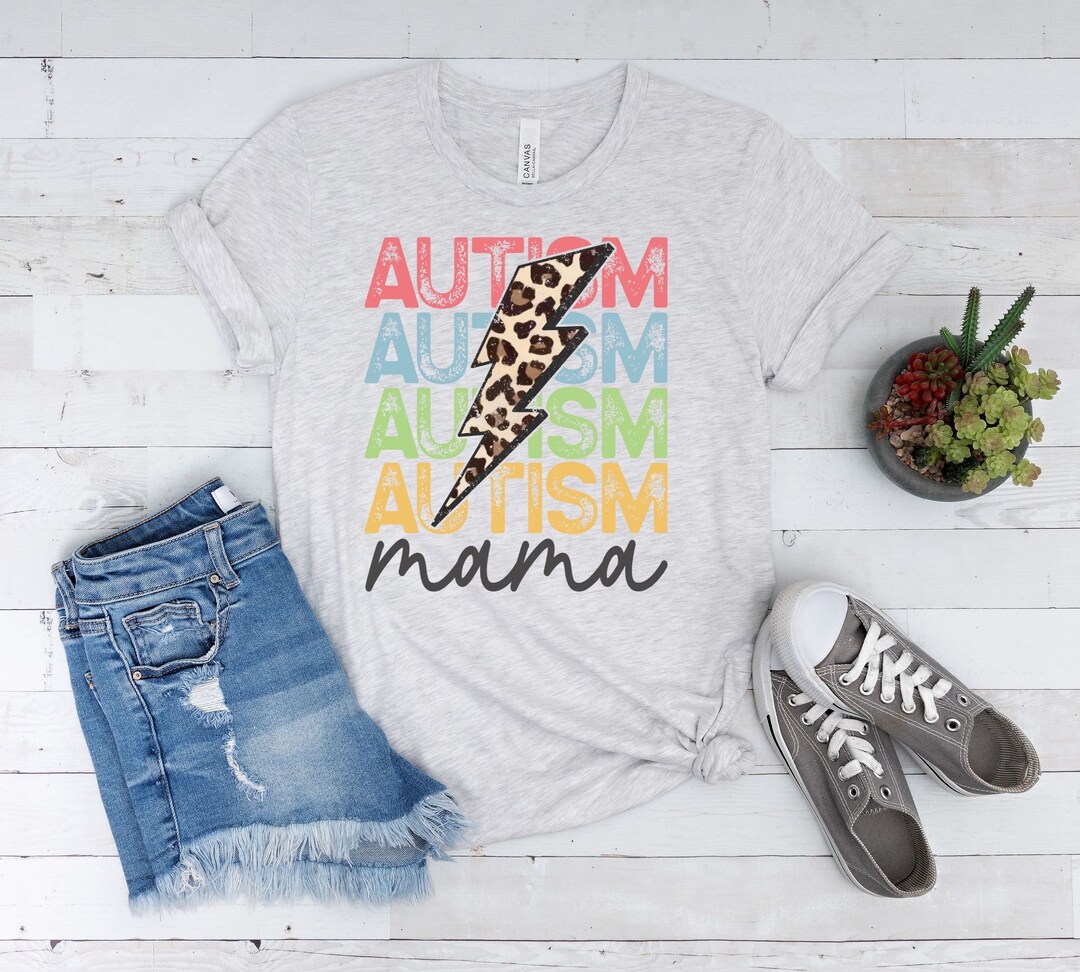 Autism Autism Autism Autism Mama With Lightening Bolt - Etsy