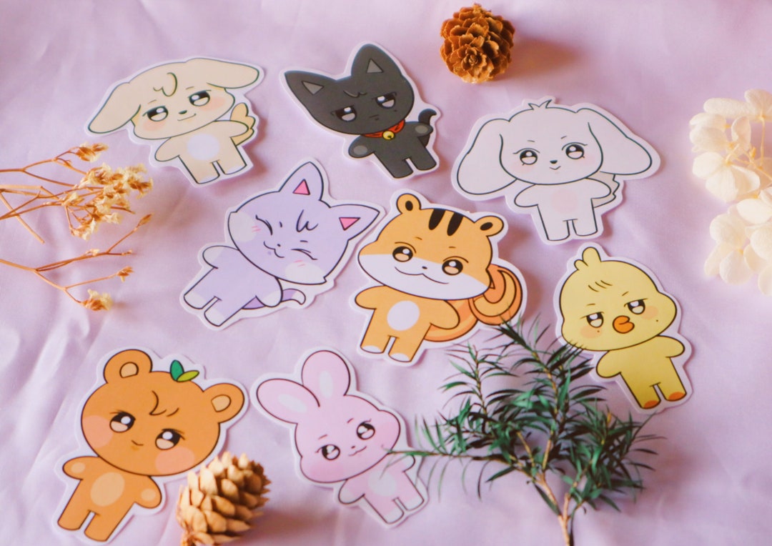 Ateez Kpop Sticker. Kawaii Animal Kpop Sticker for Kpopers. Atiny ...
