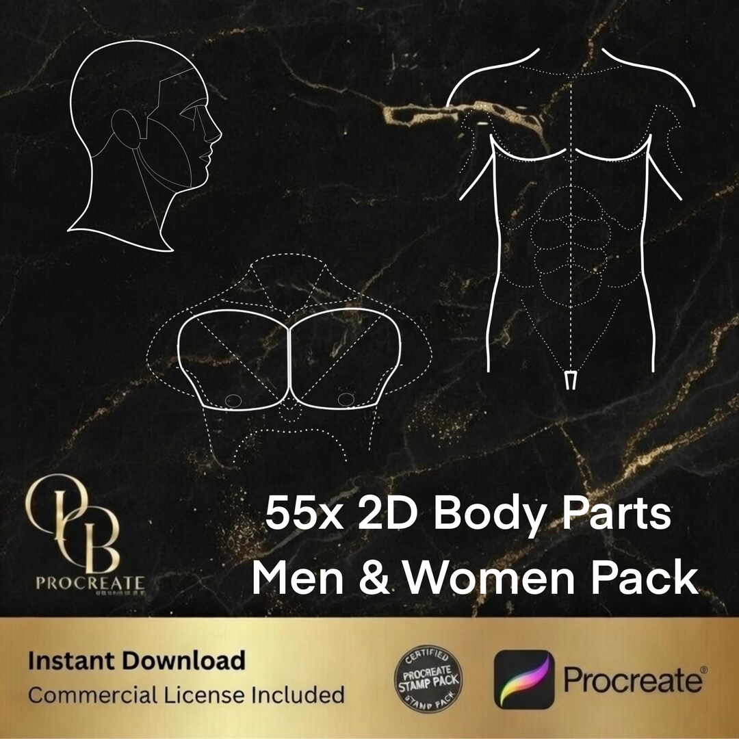 2D Man & Woman Pack | iPad | Procreate | 2D Human Models | Tattoo Body ...