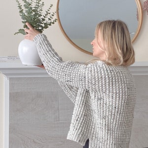 Crochet Ribbed Sweater Pattern: Knit-look Texture, Adult XS-4XL (video ...