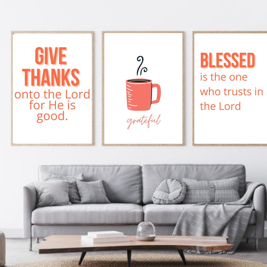 Bible Verse Wall Art Gallery Set of 5, Fall Sign Printable ...