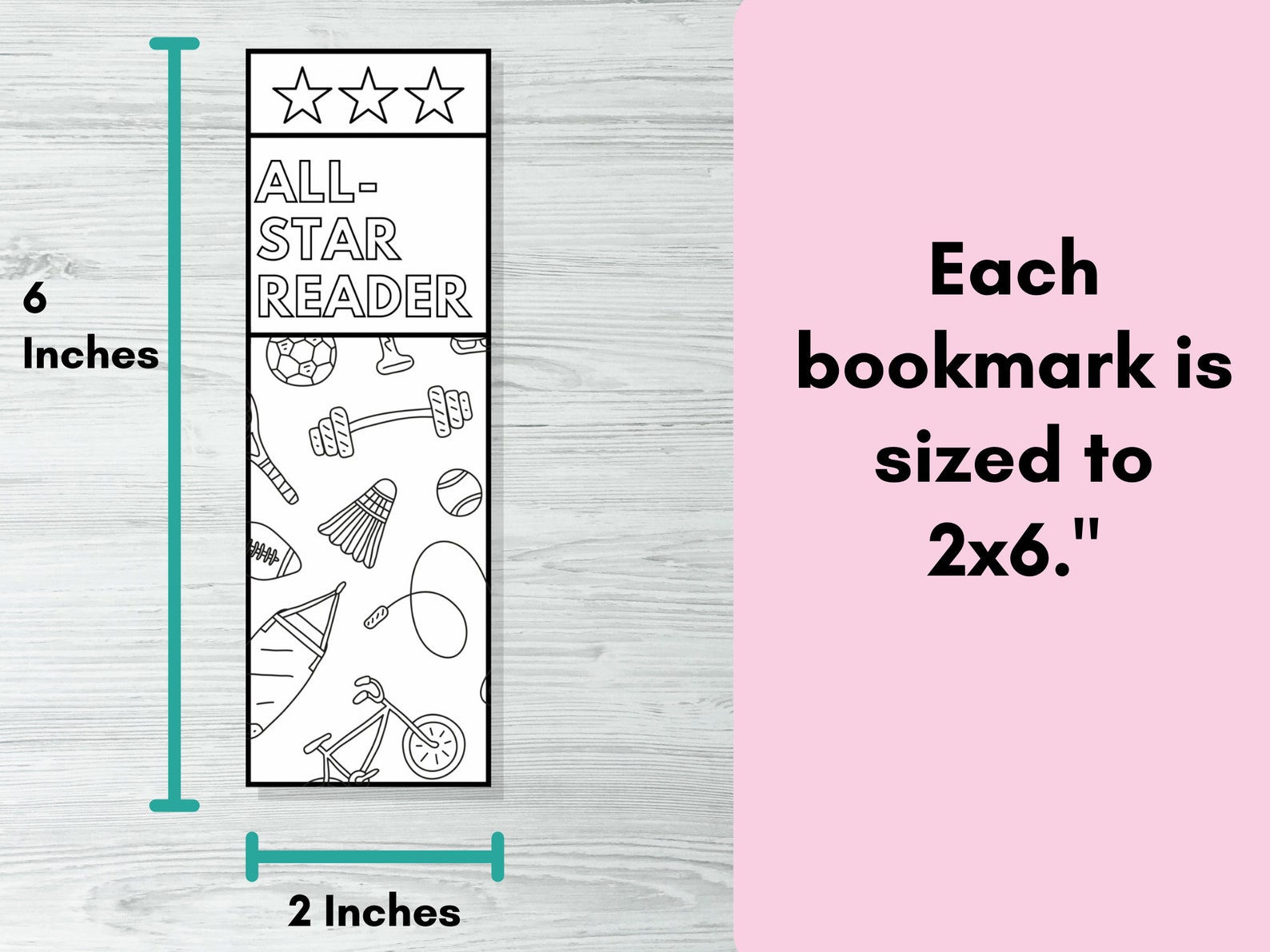 Printable Coloring Sports Bookmark | Kids Soccer Basketball Football ...