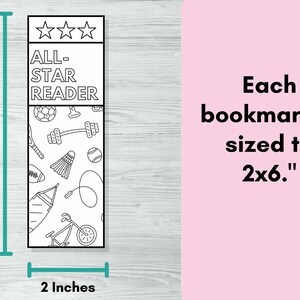 Printable Coloring Sports Bookmark | Kids Soccer Basketball Football ...