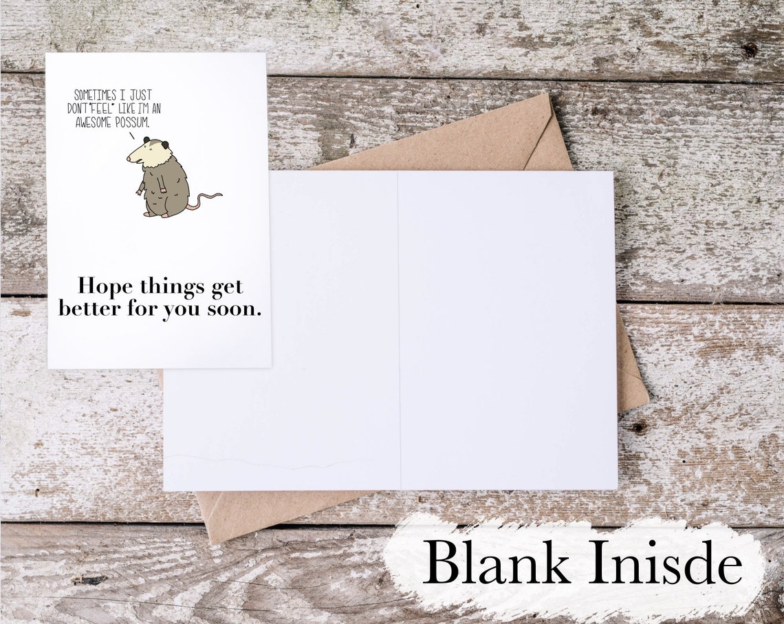 Printable Funny Get Well Card Awesome Possum Encouragement - Etsy