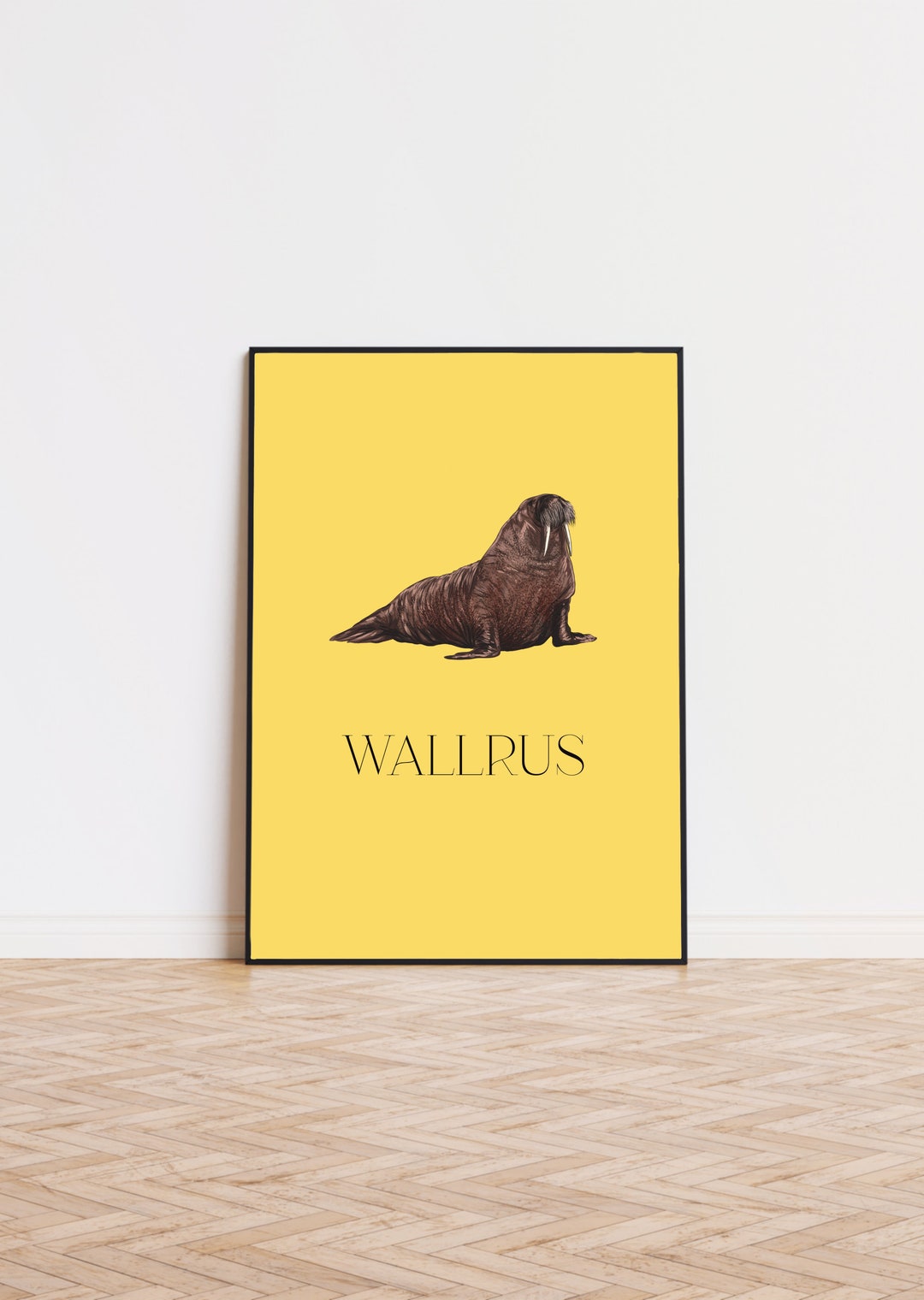 Walrus on a Wall Wall Art Walrus Pun Printable Art Eclectic Print - Etsy