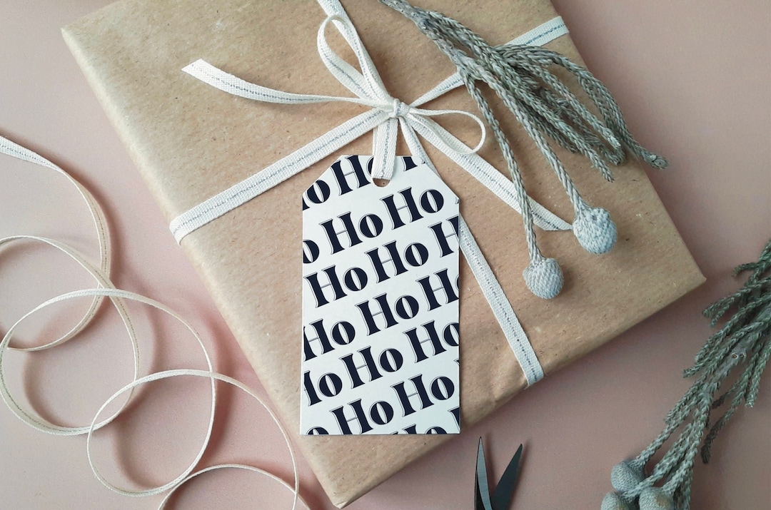 Printable Christmas Gift Tags Ho Ho Ho Holiday Design - Etsy