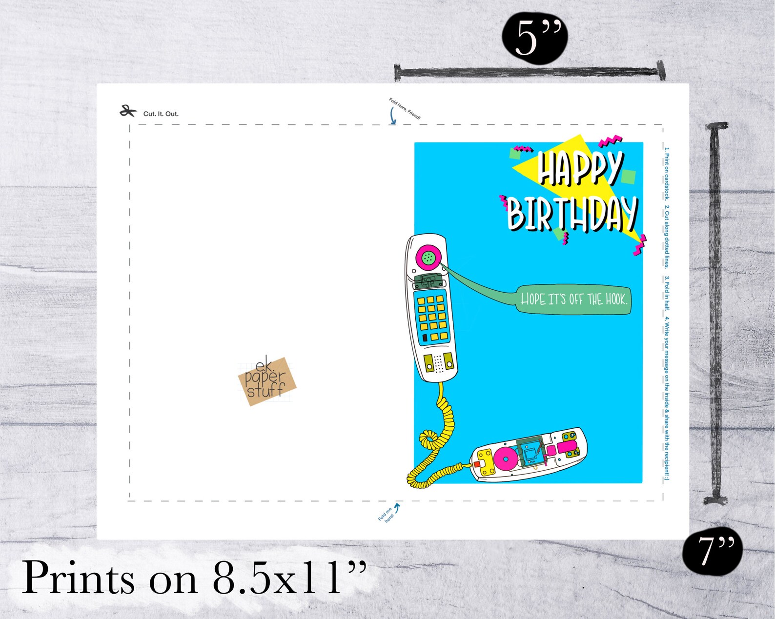 Printable 90s Birthday Card | off the Hook - Etsy
