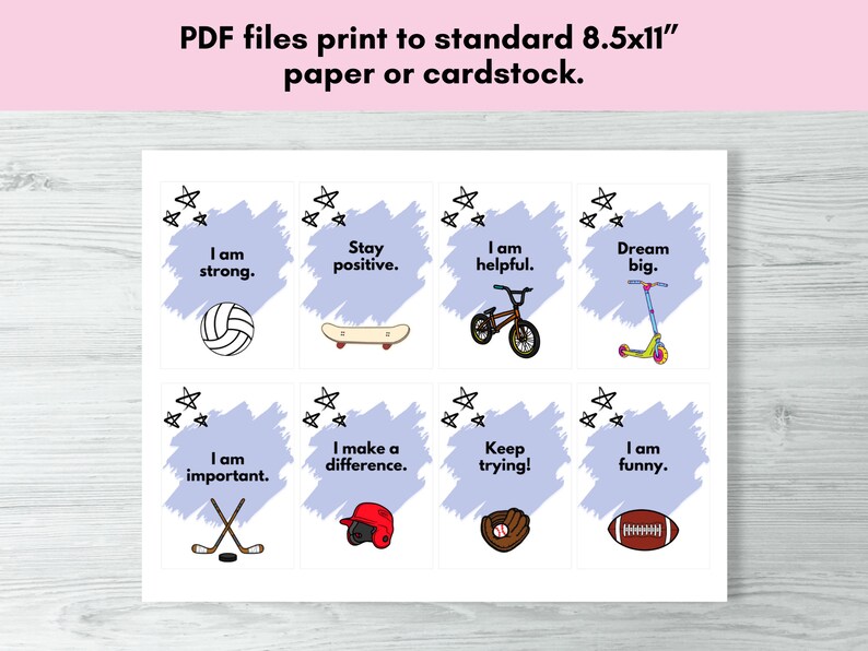 Affirmation Cards Printable | Sports | Printable Affirmations for Kids ...