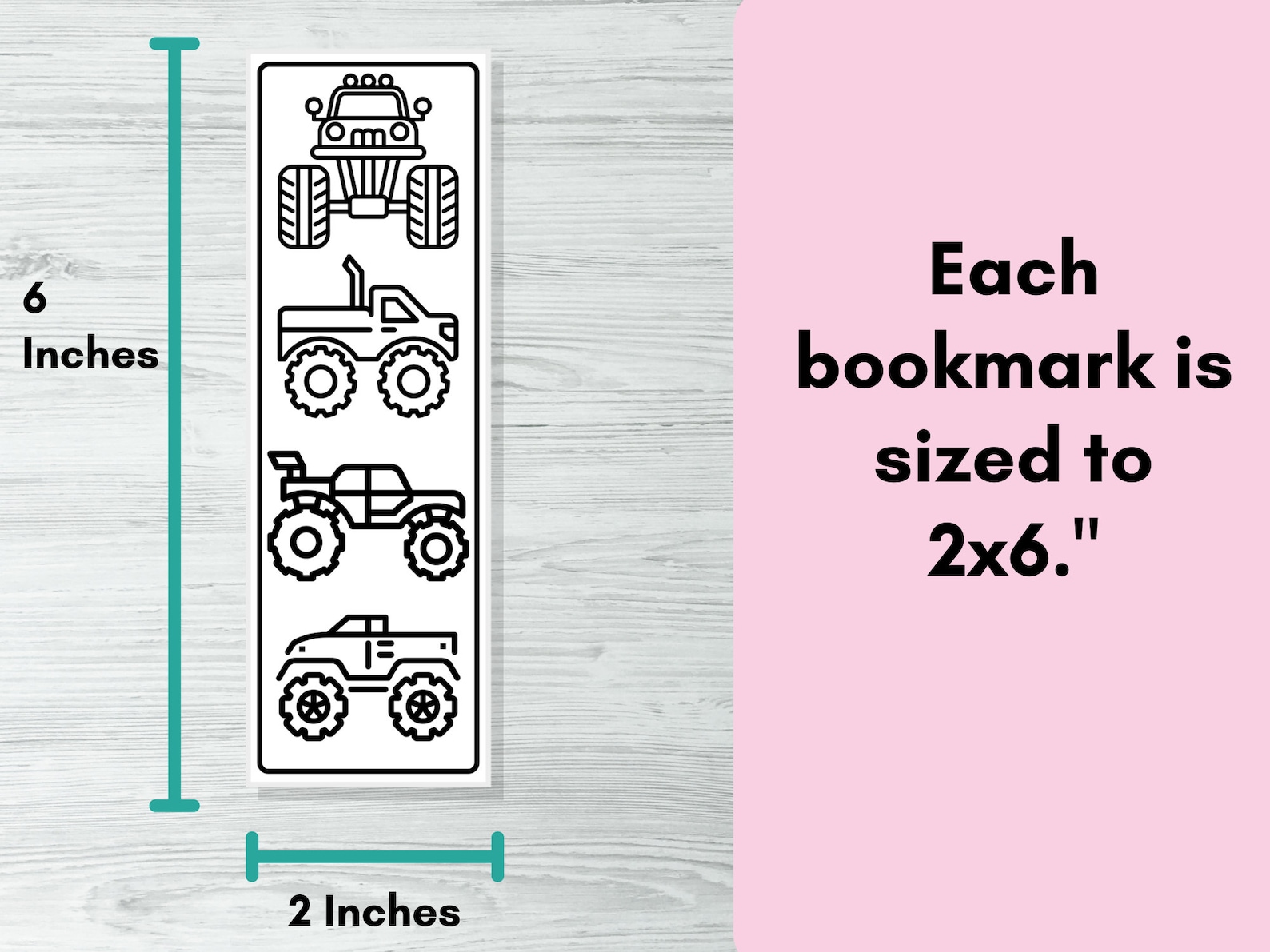 Printable Coloring Vehicle Bookmarks | Kids Racecar Monster Truck ...