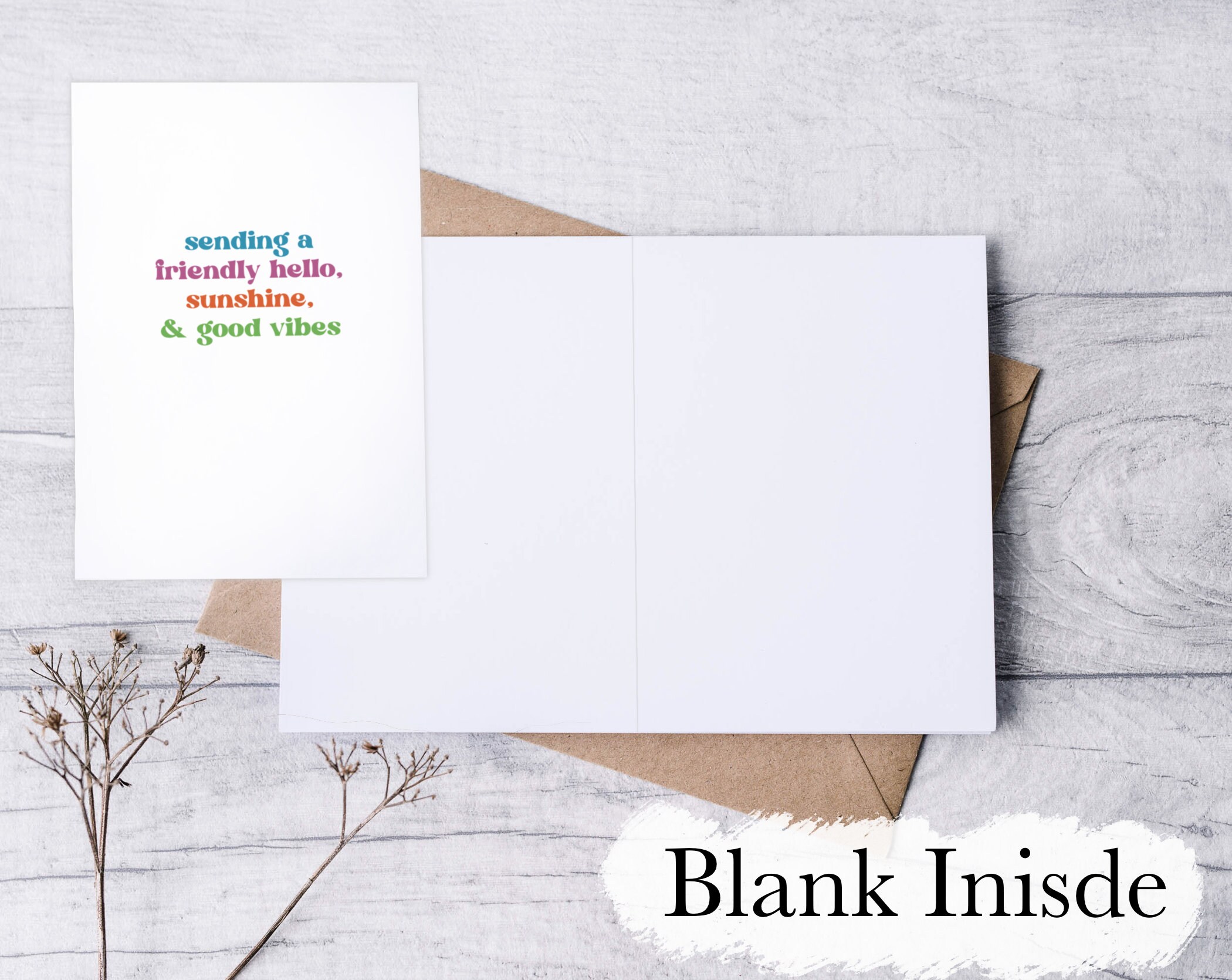 Printable Friendship Card | Anytime Hello Card | Blank Inside - Etsy
