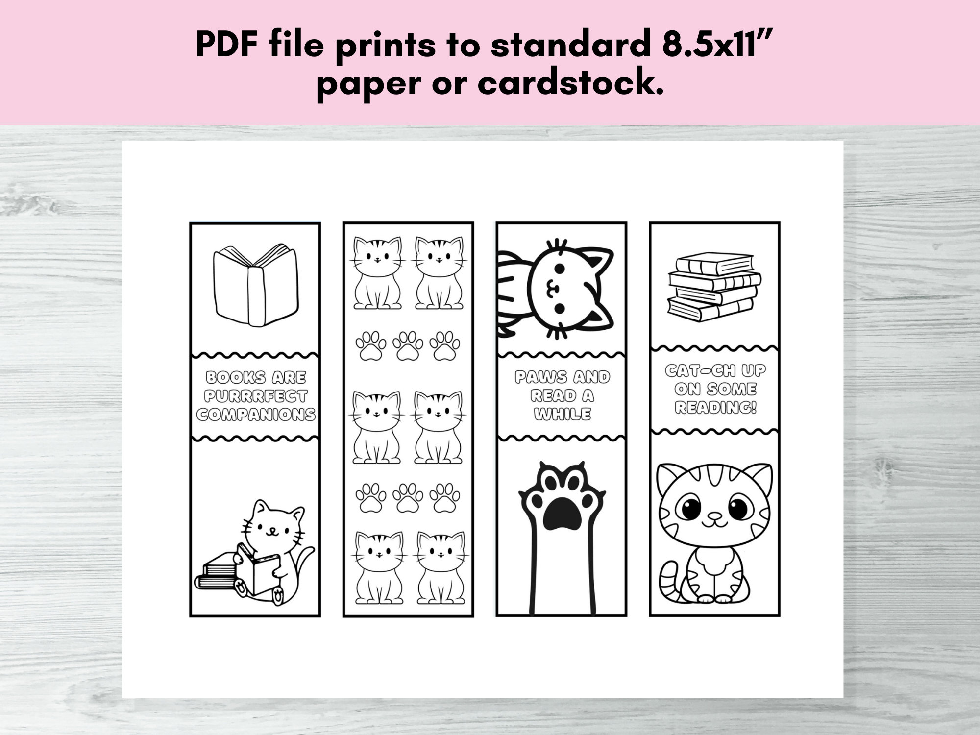 Printable Coloring Cat Bookmarks Kids Cats Bookmarks - Etsy