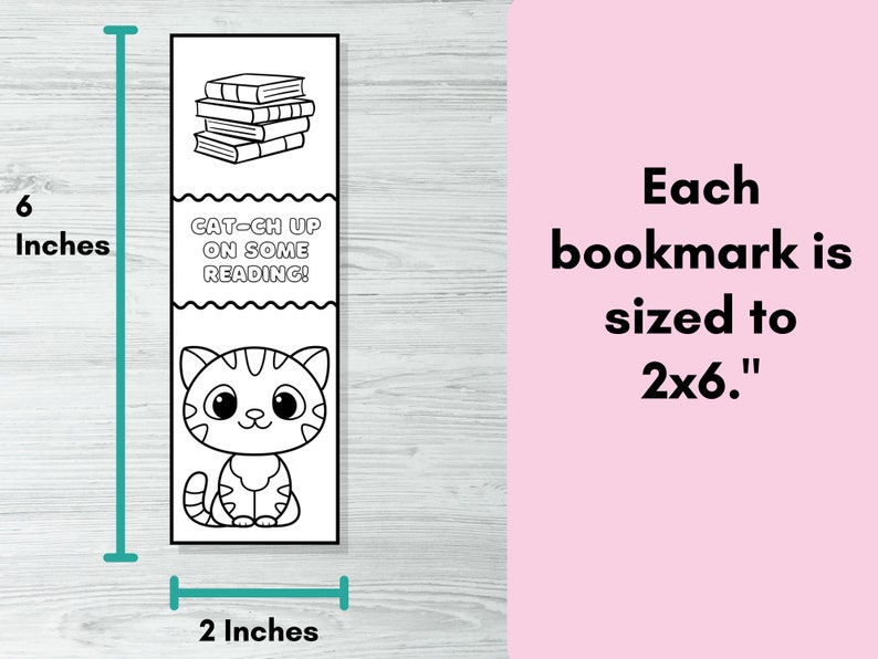 Printable Coloring Cat Bookmarks Kids Cats Bookmarks - Etsy