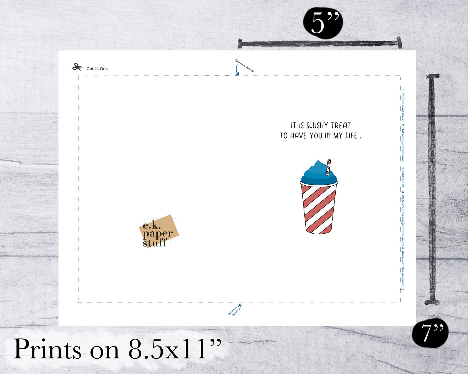 Printable Slushy Card | Throwback Friendship Card - Etsy