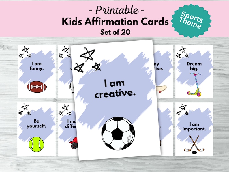 Affirmation Cards Printable | Sports | Printable Affirmations for Kids ...