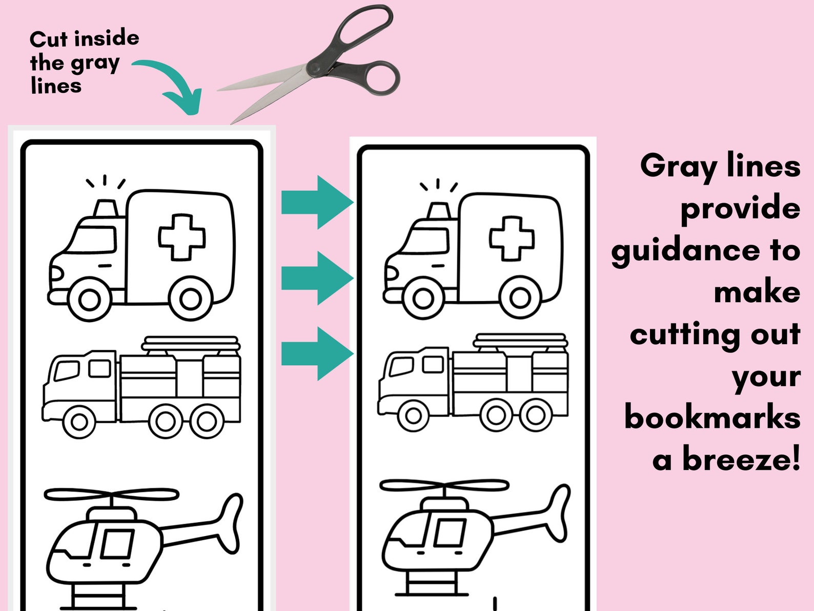 Printable Coloring Vehicle Bookmarks Kids Racecar Monster Truck ...