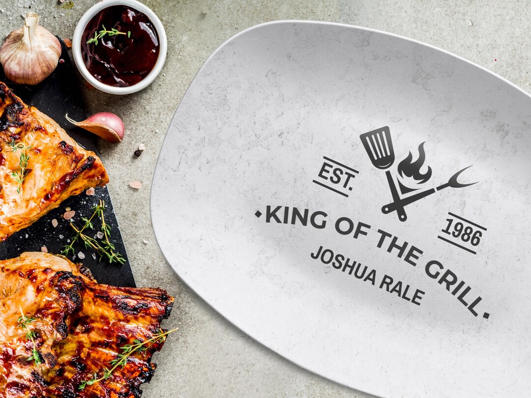 Personalized Grilling Platter for Dad - King of the Grill Custom ...