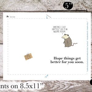 Printable Funny Get Well Card | Awesome Possum | Encouragement - Etsy