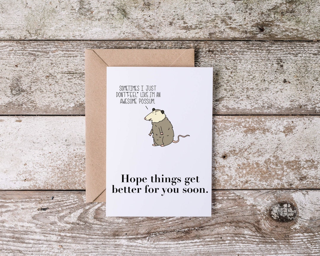 Printable Funny Get Well Card | Awesome Possum | Encouragement - Etsy