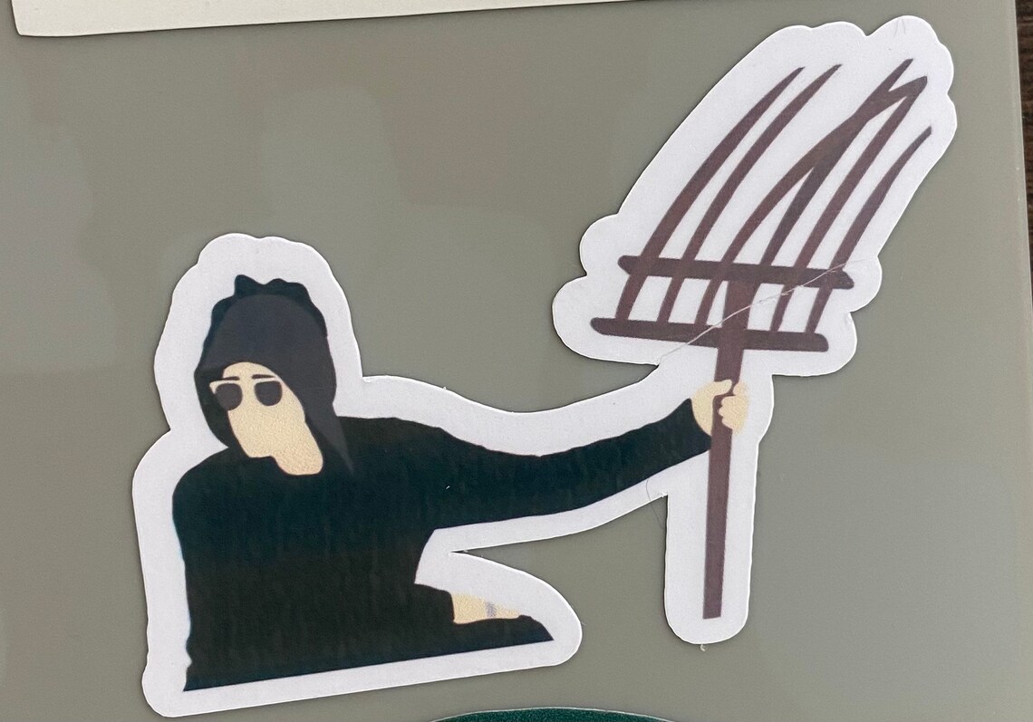 Amish David With Pitchfork Sticker. David Sticker. - Etsy