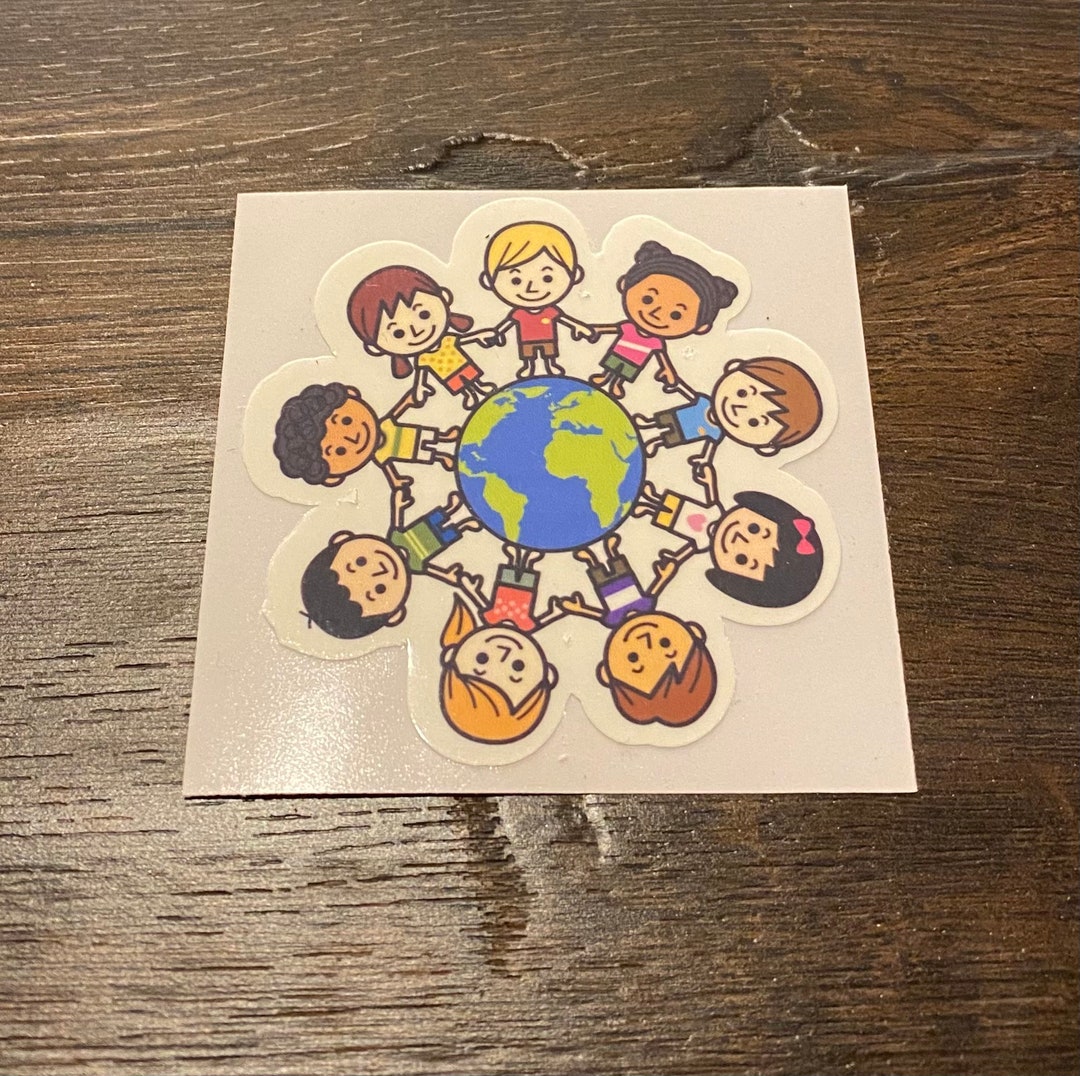 Multicultural Children Around the World Sticker: Waterproof Vinyl Decal ...