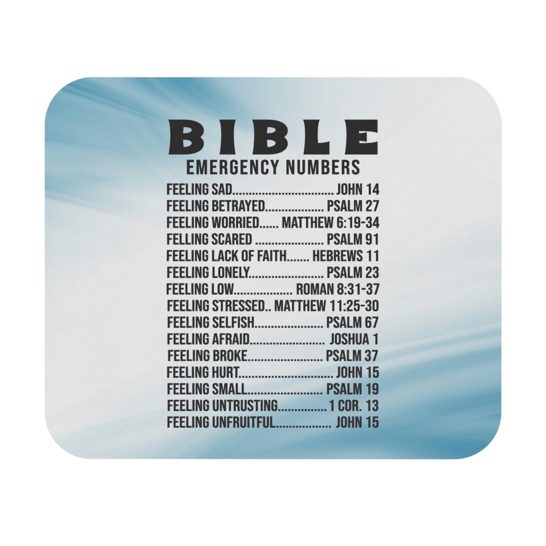 Bible Verse Emergency Numbers Mouse Pad - Faith Mouse Pad - Christian ...