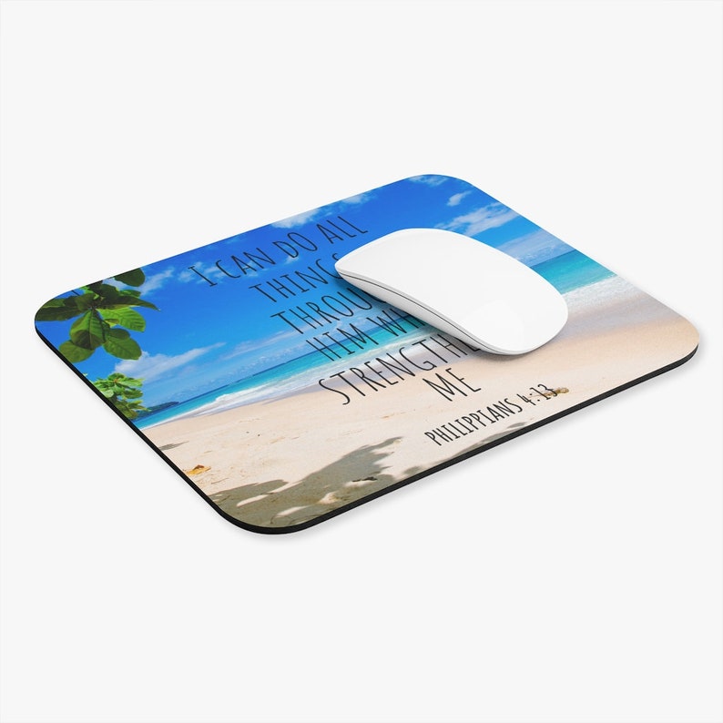 Bible Verse Beach Mouse Pad Faith Mouse Pad Seaside Mouse - Etsy