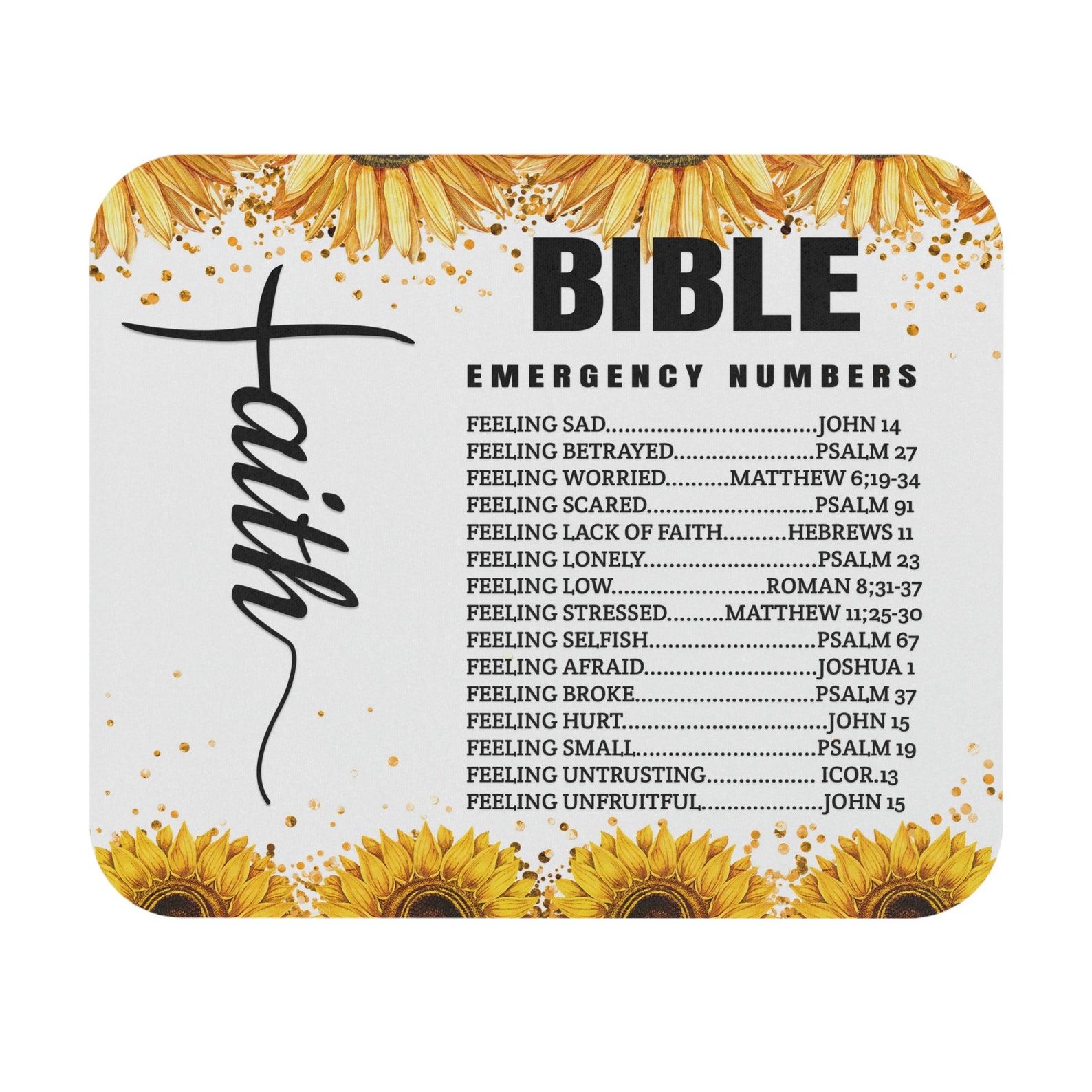 Bible Verse Emergency Numbers Mouse Pad - Faith Mouse Pad - Christian ...