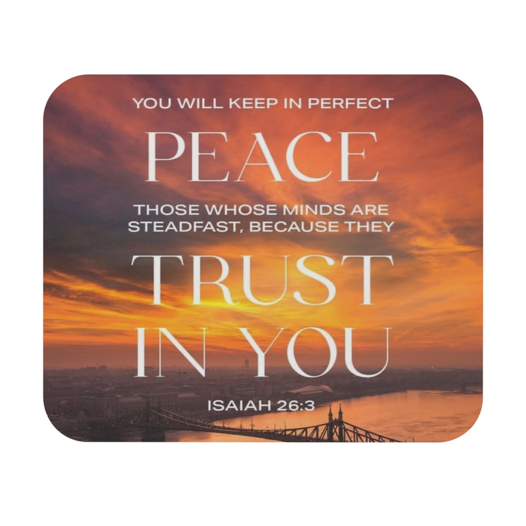 Bible Verse Peace Trust in You Isaiah 26:3 Mouse Pad Faith Mouse Pad ...