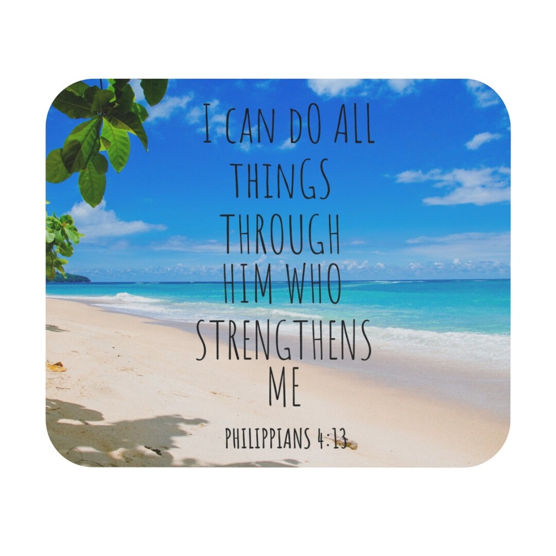 Bible Verse Beach Mouse Pad - Faith Mouse Pad | Seaside Mouse Pad ...